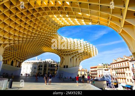 The Metropol Parasol walkway Seville Spain is the capital and largest ...