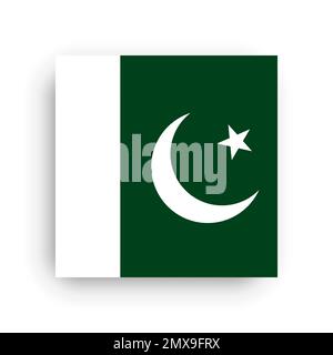 Pakistan flag - 3D isometric square flag with rounded corners Stock ...