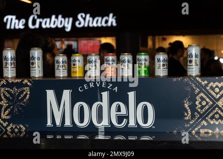 Different types of Modelo beers on display during Modelo and Brooklyn ...