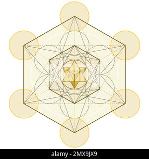Vector design of metatron symbol, sacred geometry, geometric figure of ...