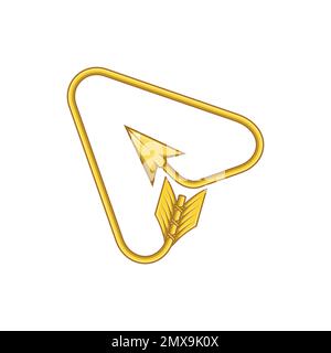 Vector Design of Curved Arrow with Cursor Shape Stock Vector Image ...