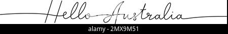 Australia - word with continuous one line. Minimalist drawing of phrase ...