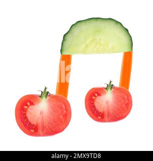 Musical note made of vegetables on white background Stock Photo - Alamy