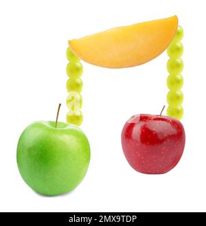 Musical note made of fruits on white background Stock Photo - Alamy