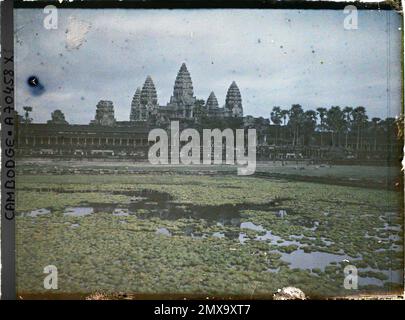 Angkor, Cambodia, Indochina The three-level pyramid forming the Temple ...