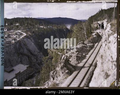 Surroundings of Notodden, Norway Hydro-electric station of Svelgfoss ...
