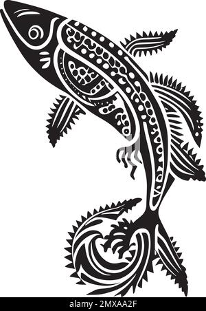 Tribal Fish Black Color Logo Stock Vector Image & Art - Alamy