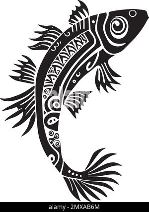 Tribal Fish Black Color Logo Stock Vector Image & Art - Alamy