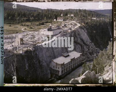 Surroundings of Notodden, Norway Hydro-electric station of Svelgfoss ...
