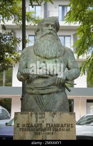 Chania, Crete, Greece. Statue of freedom fighter Anagnostis Mantakas ...