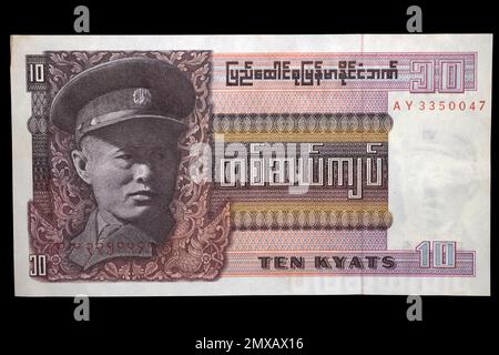 Banknote front 10 Kyat, Burma Stock Photo - Alamy