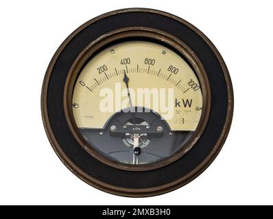 A circular dial showing the current state of electricity consumption on ...