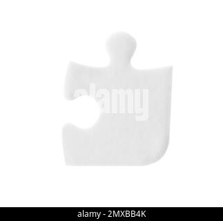 One blank puzzle piece isolated on white Stock Photo - Alamy