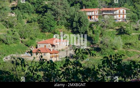 Houses in Zarouhla village. Achaia, Greece Stock Photo - Alamy