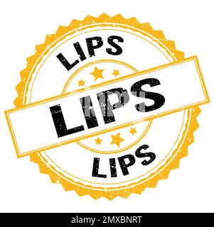 LIPS text written on yellow-black grungy stamp sign Stock Photo - Alamy