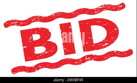 BID text written on red round stamp sign Stock Photo - Alamy