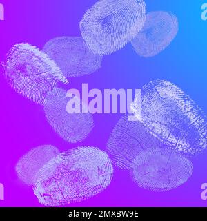 Set of different fingerprints on color background Stock Photo - Alamy
