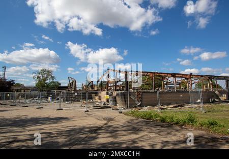 Remains of a small industrial unit in rural Suffolk after a disastrous ...