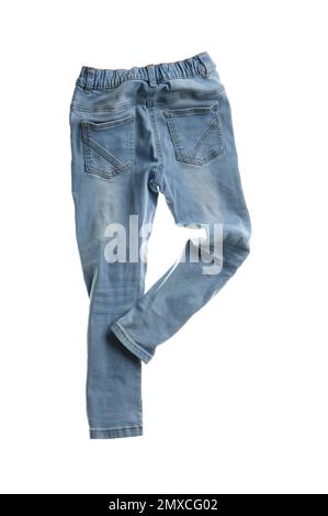 Rumpled jeans isolated on white. Messy clothes Stock Photo - Alamy