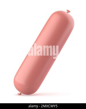 Ham in casing on white background Stock Photo - Alamy