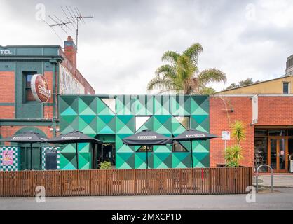 Melbourne, Victoria, Australia - Rainbow Hotel and extension Stock ...