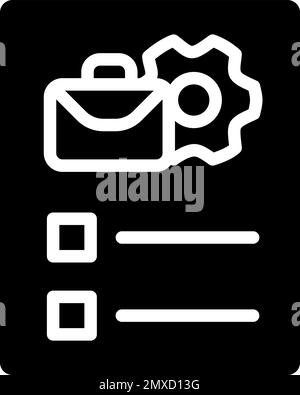 Job description icon logo sign vector outline in black and white color ...