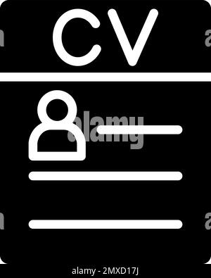 employee cv resume glyph icon vector. employee cv resume sign. isolated ...