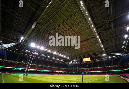 A general view inside the Principality Stadium, Cardiff. The venue will ...