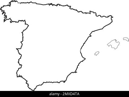 Spain outline icons, travel and Spanish culture, landmarks vector ...