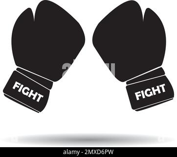 Boxing gloves sport element vector illustration flat design Stock ...
