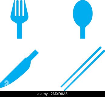 Crossed fork knife and spoon vector icon set Stock Vector Image & Art ...