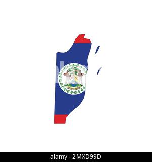 Belize country simplified map. Thin black outline contour. Simple ...
