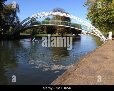 The River Great Ouse in Bedford, which has burst its banks following ...