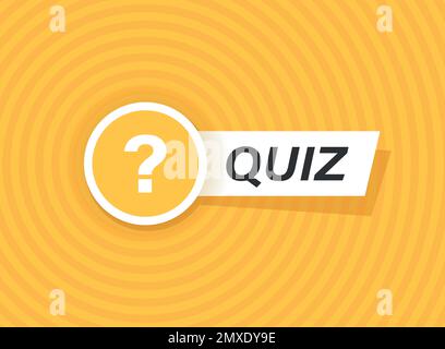 Quiz guess social media icon in flat style. Faq vector illustration on ...