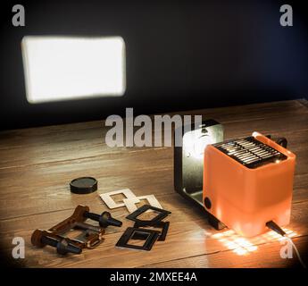 An old fashioned slide projector Stock Photo - Alamy