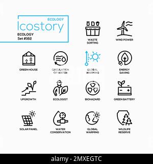 Wind mill and icon set design, Save energy power eco sustainable and ...