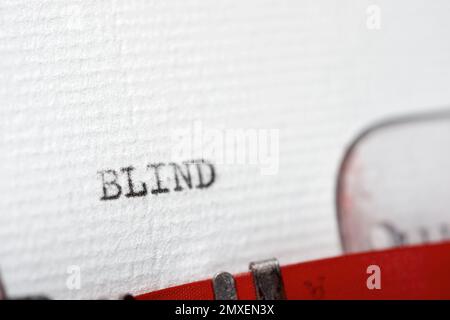 Blind word written with a typewriter Stock Photo - Alamy