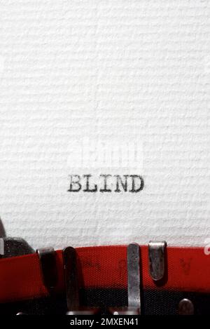 Blind word written with a typewriter Stock Photo - Alamy