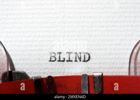 Blind word written with a typewriter Stock Photo - Alamy