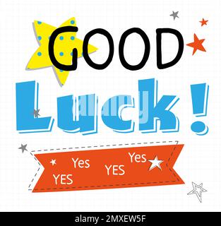 Good luck wish. Creative card with text, banner design Stock Photo - Alamy