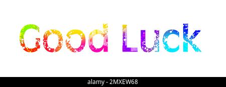 Good luck wish. Creative card with text, banner design Stock Photo - Alamy