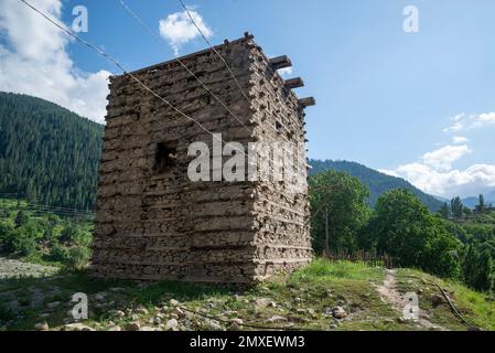 Kohistan traditional tower, Boyun village, Swat Valley, Pakistan Stock ...