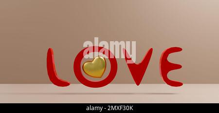 Happy Valentine's Day background. Love concept. 3d illustration Stock ...