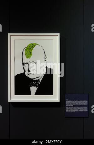 Turf War, image of Churchill as a punk icon with green turf on his head ...