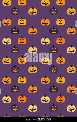 halloween cute pumpkin greeting card background Stock Photo - Alamy