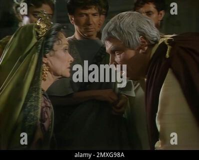 London.UK. Sian Phillips (as Livia) , Brian Blessed (as Augustus) in a ...