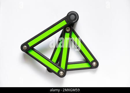 segmented anti-theft bicycle lock on white background close-up Stock ...