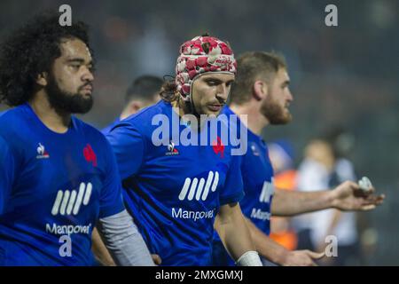 Treviso, Italy. 03rd Feb, 2023. Theo Attissogbe during 2023 U20 - Italy ...