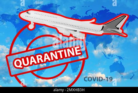 Closure of air traffic during coronavirus outbreak. Airplane and ...