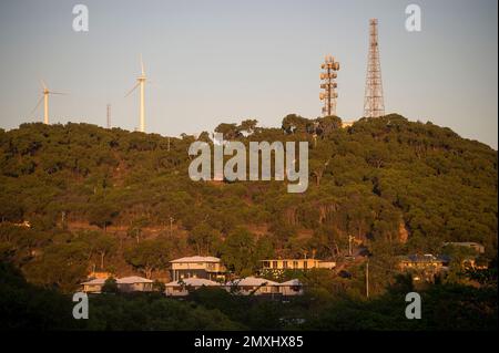 Wind turbines on Milman Hill Thursday Island Stock Photo - Alamy